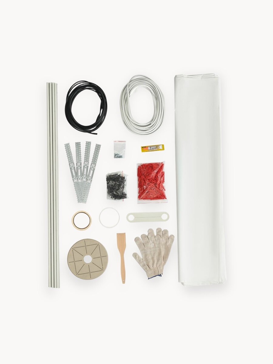 Комплект натяжного потолка белый без нагрева 300 на 410