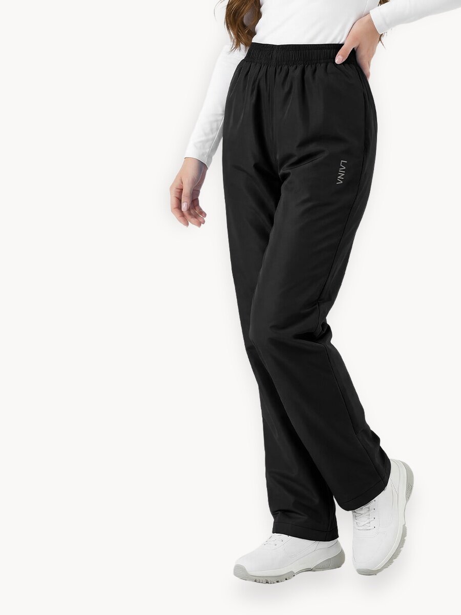 Брюки утеплённые прямые из плащевки утепленные на флисе