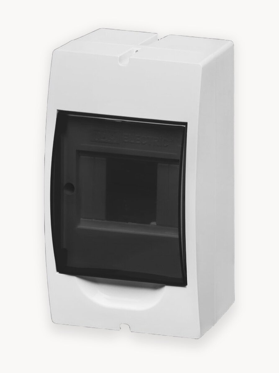 Щиток пластиковый, белый на 4 модуля ЩРН-П, навесной, дымчатая дверца, без шин, IP41 TDM Electric