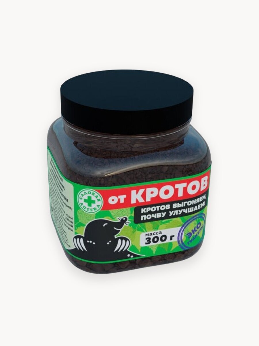 Гранулы на основе дёгтя для отпугивания кротов, землероек, полевок и насекомых, 300г