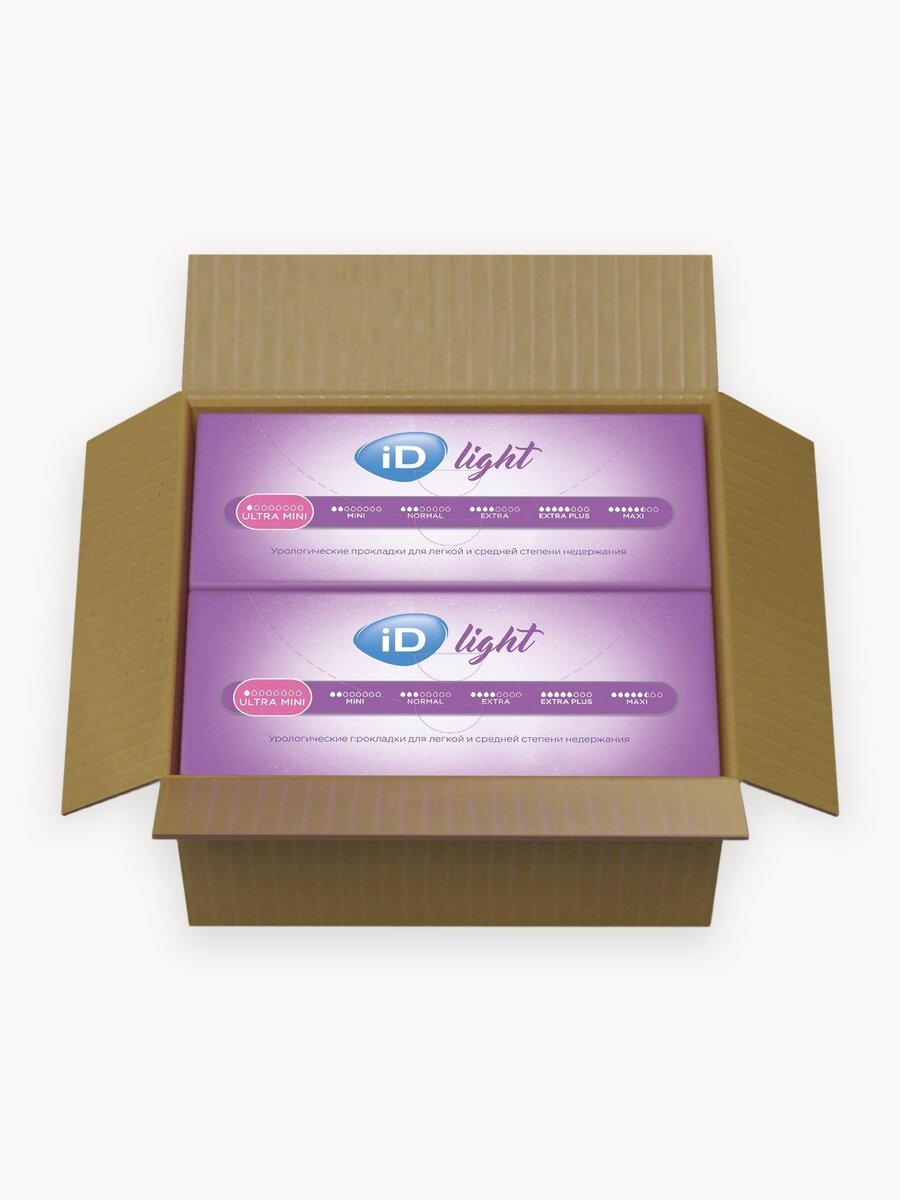 Прокладки iD Light Ultra Mini, 56 шт/ 2 уп. в коробке x 28 шт. / Урологические/ Женские