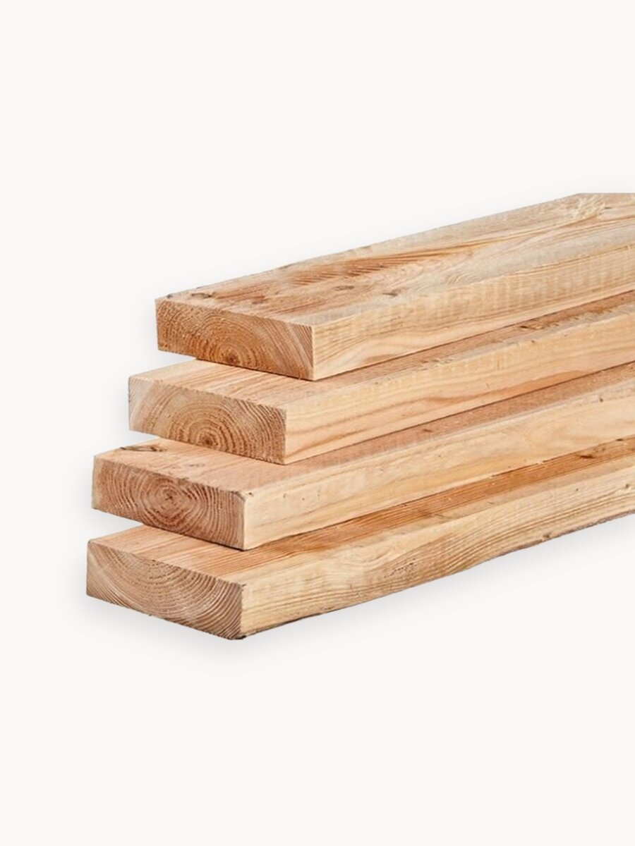 Доска обрезная "Лесорт" 50 х 150 х 6000 см, лиственница, сорт 1, естественной влажности