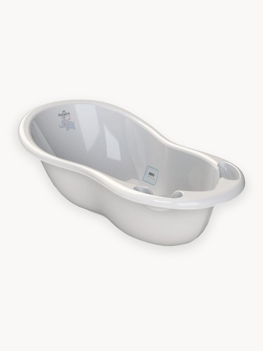 Ванночка для купания новорожденных Kidwick Шатл, с термометром, серая