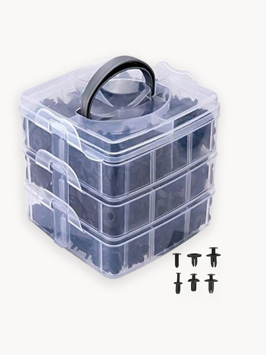 Набор клипс и пистонов для авто 620 шт, универсальные автокрепежи, 16 видов