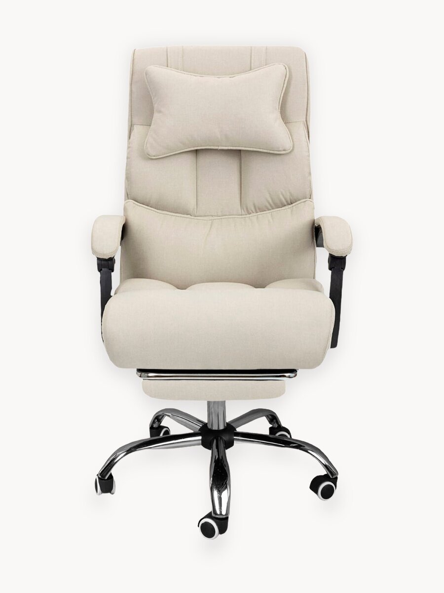 Компьютерное кресло для дома и офиса, с подставкой для ног, из ткани, цвет черный