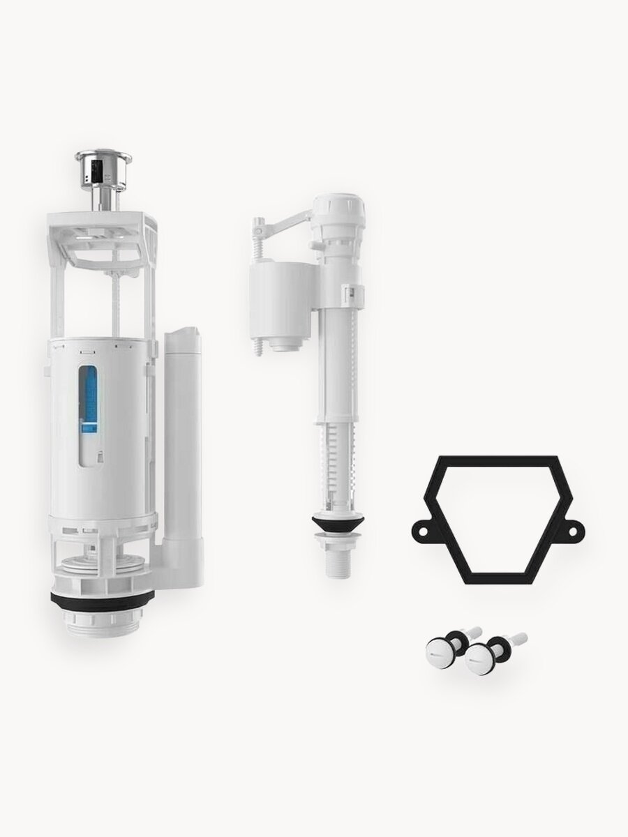 Арматура IDDIS с большой двойной кнопкой, нижний подвод F012400-02K