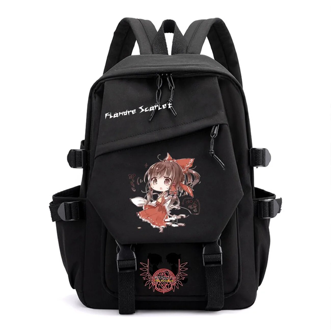 Рюкзак Touhou Project Модный школьный рюкзак с принтом из мультфильма «Хакурей Черный, Backpack