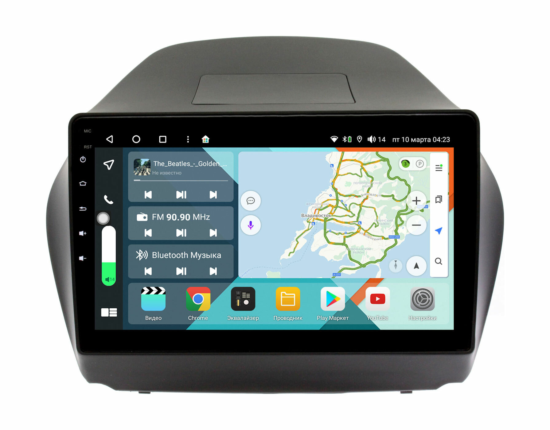 Магнитола Hyundai IX35 2009 - 2015 для авто без Navi но с камерой 9 дюймов, 4/64GB, 8 ядер, DSP, 4G, Android 10 / Wide Media