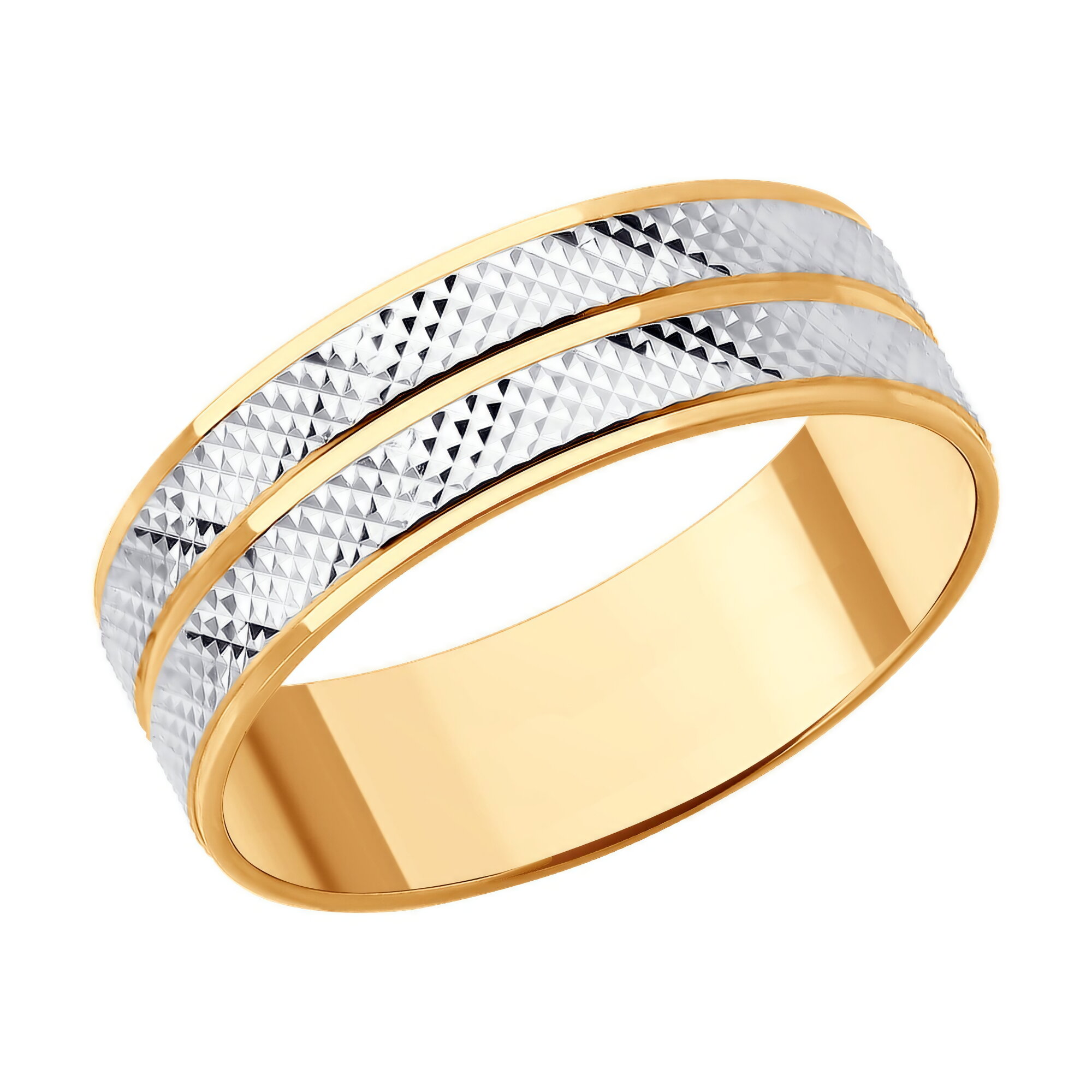 Кольцо обручальное, широкое, красное золото, 585 проба