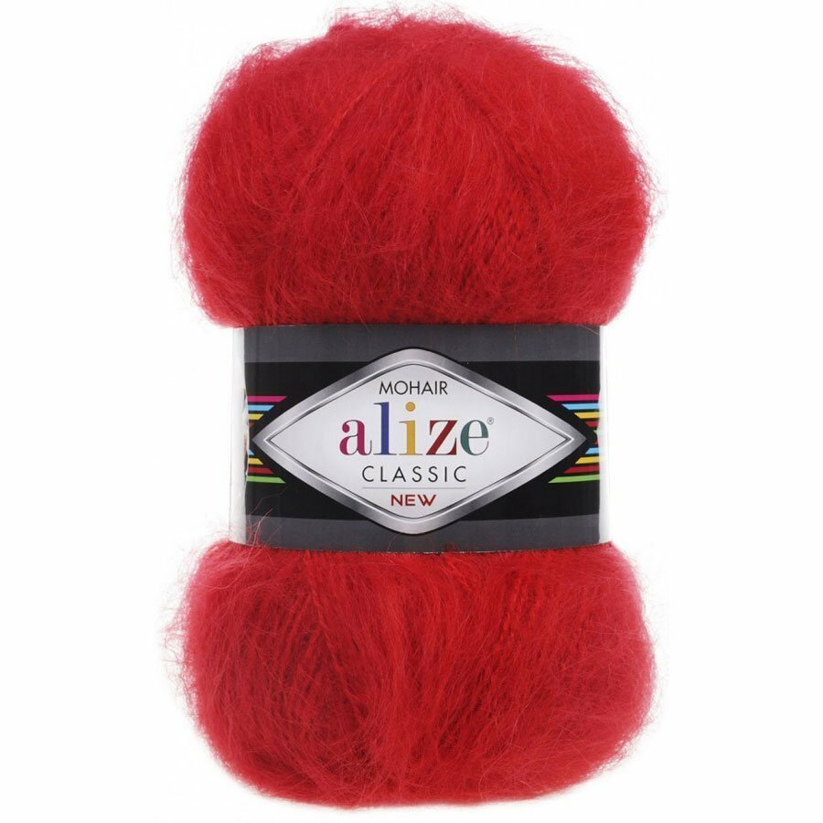 Пряжа Alize MOHAIR CLASSIC 56 красный (5 мотков)