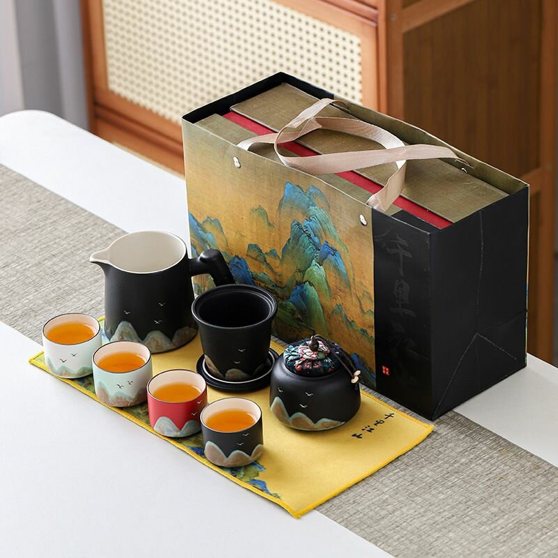 Керамический чайный сервиз из 8 штук, подходящий для дома, бизнеса, подарков