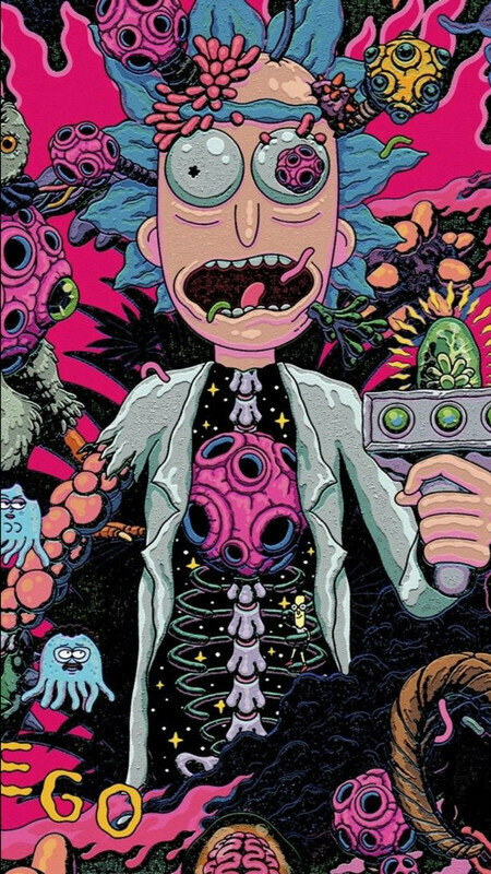 Картина для вышивания алмазной мозаикой 40х50см, без рамки. Rick and Morty Круглый бриллиант