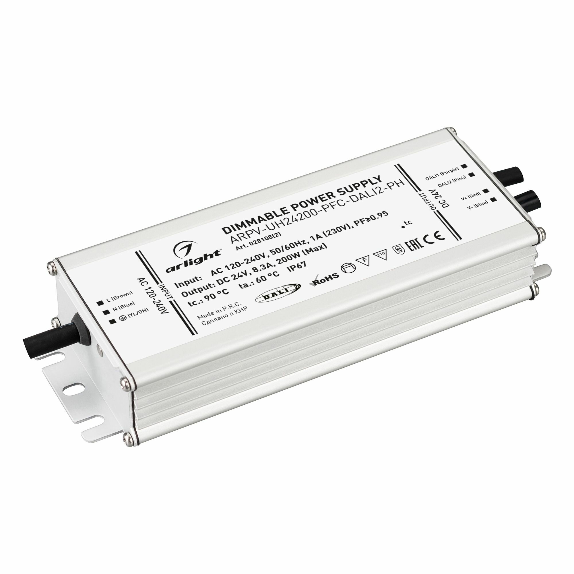 Блок питания ARPV-UH24200-PFC-DALI2-PH (24V, 8.3A, 200W)