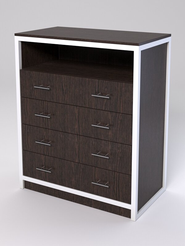 Тумба для офисной техники №6А "стронг" в стиле лофт, Дуб Венге + металлический каркас Белый