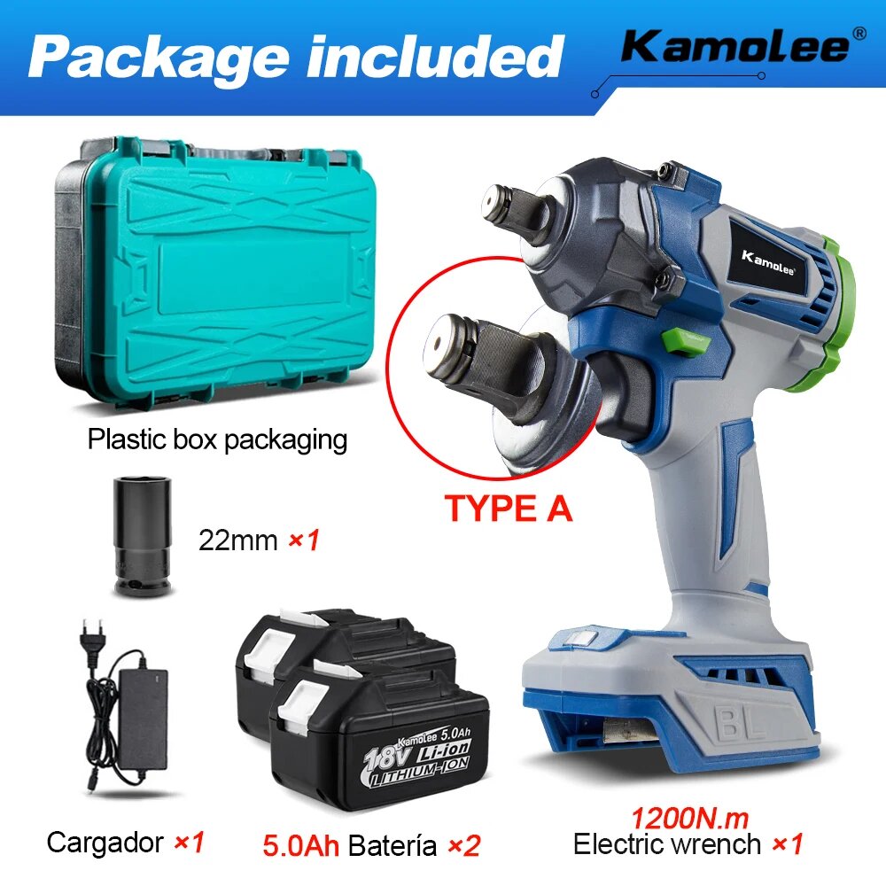 Kamolee 1200N. M Бесщеточный электрический гайковерт