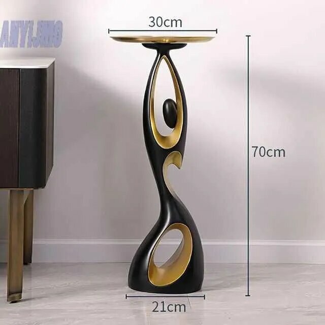 Журнальный стол арт-деко, металл, круглый, регулировка высоты, 30x30x70 см