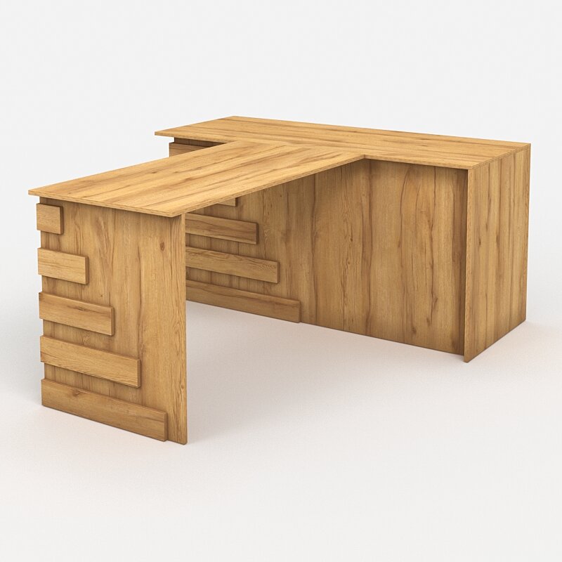 Стол руководителя №8 с приставкой брифингом, Дуб Золотистый. Производитель товара - компания Westcom.