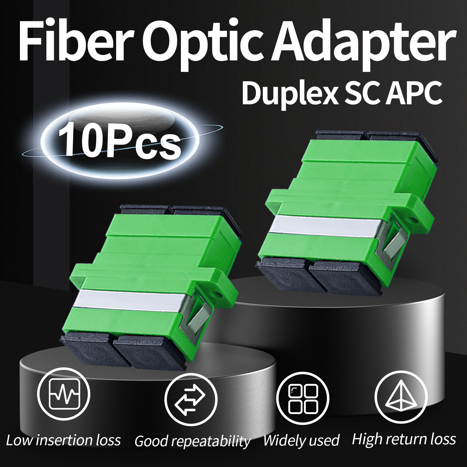 10 шт SC APC соединители, дуплексные оптоволоконные адаптеры кабельные соединители SM фланца Ftth