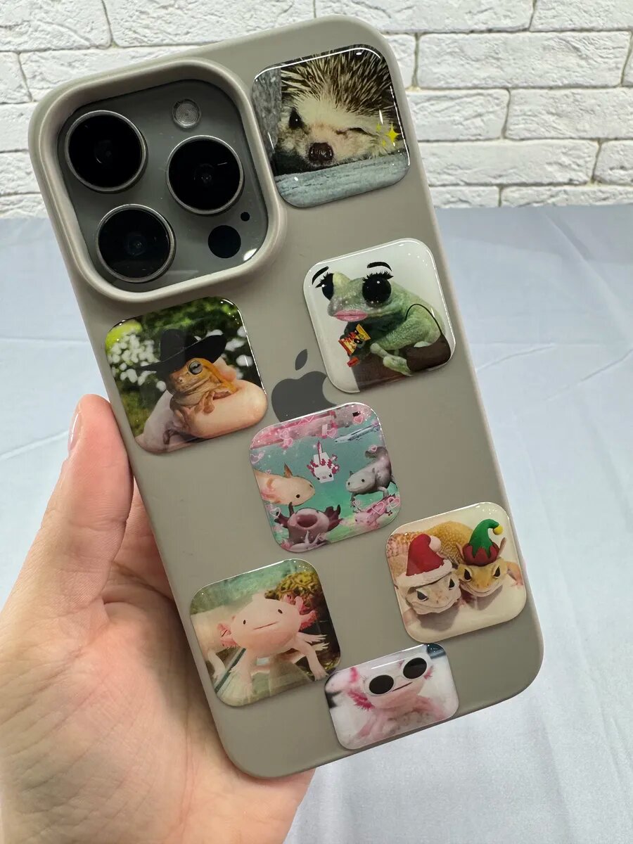 3d стикеры на телефон милые животные