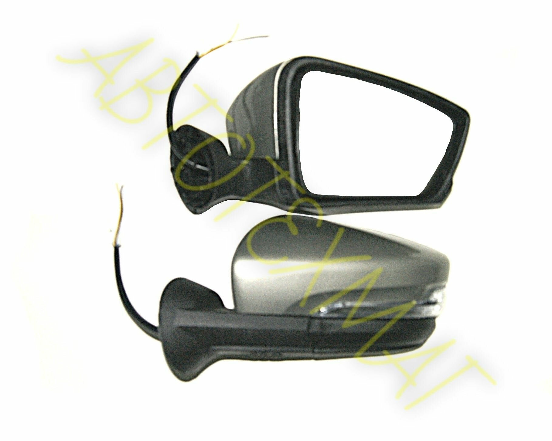 Зеркало боковое Лада Ларгус, Рено Логан, Дастер, Сандеро, комплект в стиле Гранта с электроприводом, обогревом и повторителем поворотов, цвет Серый базальт (краска 242).