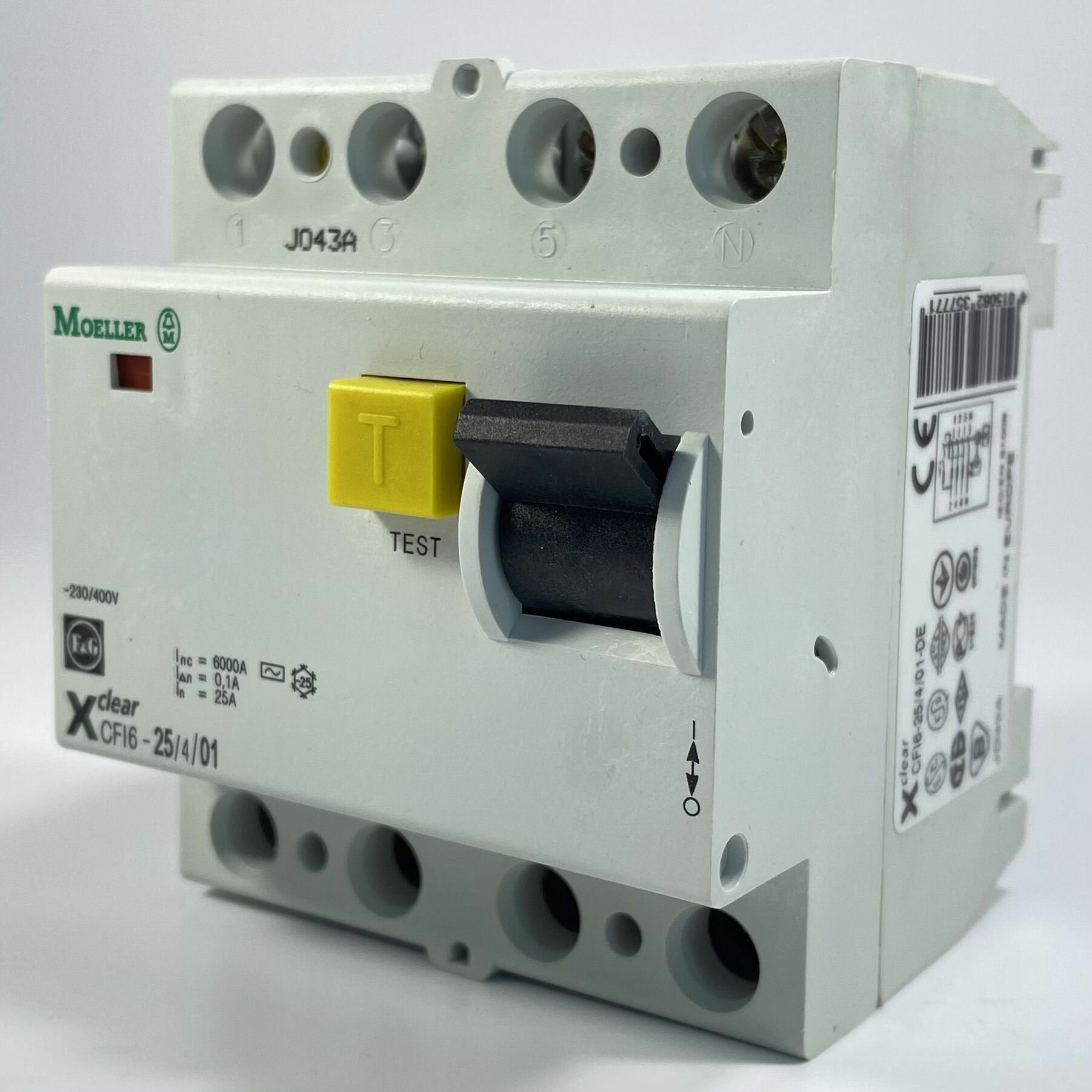 Устройство защитного отключения УЗО Moeller 25A 100 mA 4P 6кА 235777 CFI6-25/4/010