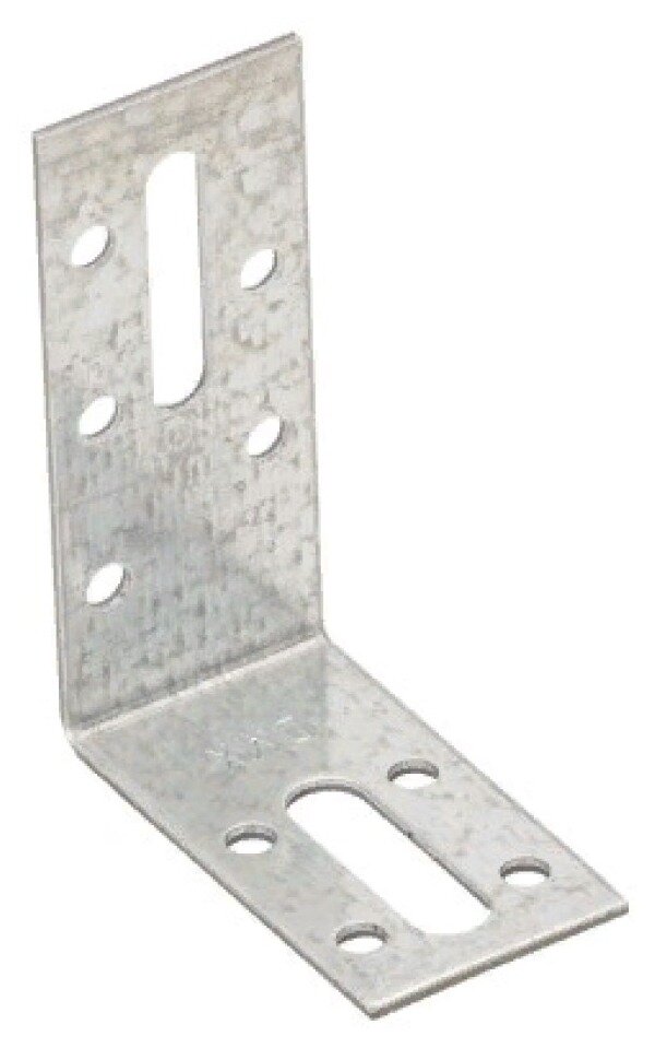 Крепежный уголок Rock Solid Connection / Рок Солид Конекшн регулируемый, из оцинкованной стали, серый, 120х55х30мм / строительство и ремонт