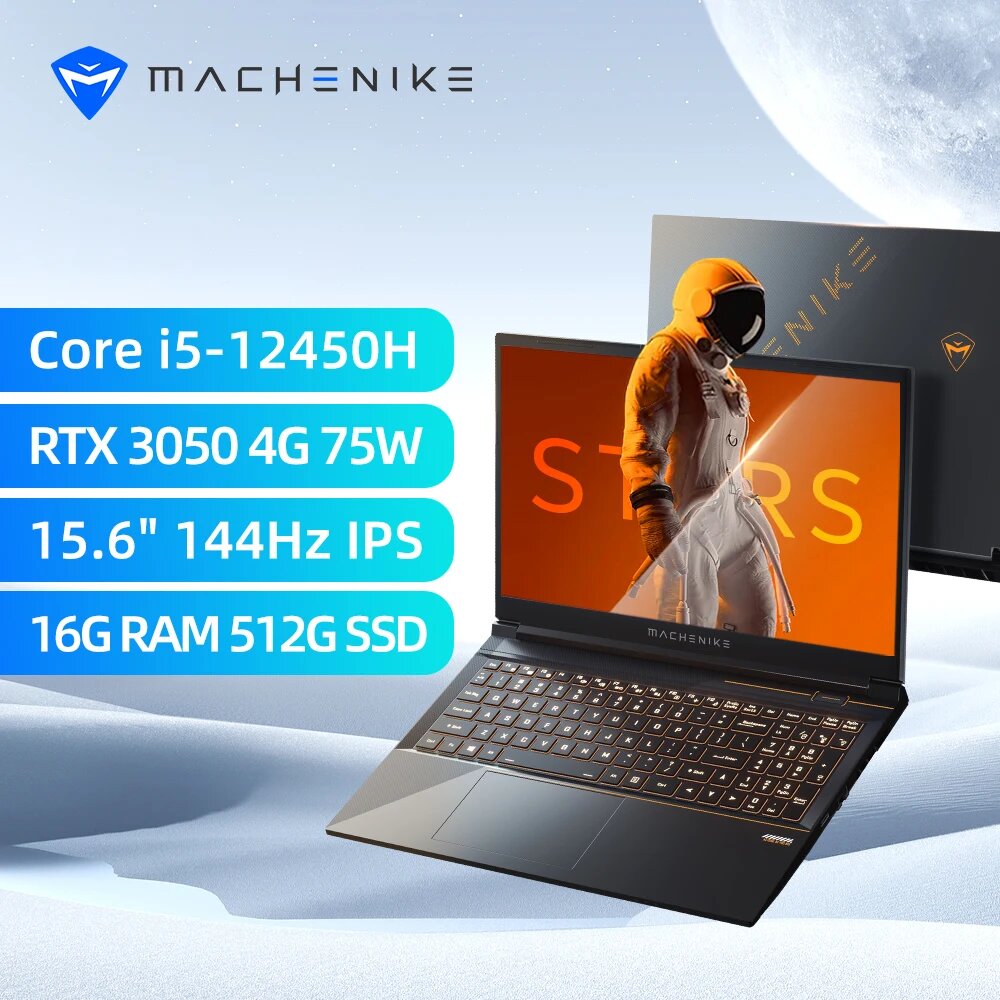 Игровой ноутбук MACHENIKE S15, 15.6", 16/512ГБ, i5-12450H, RTX 3050, Windows