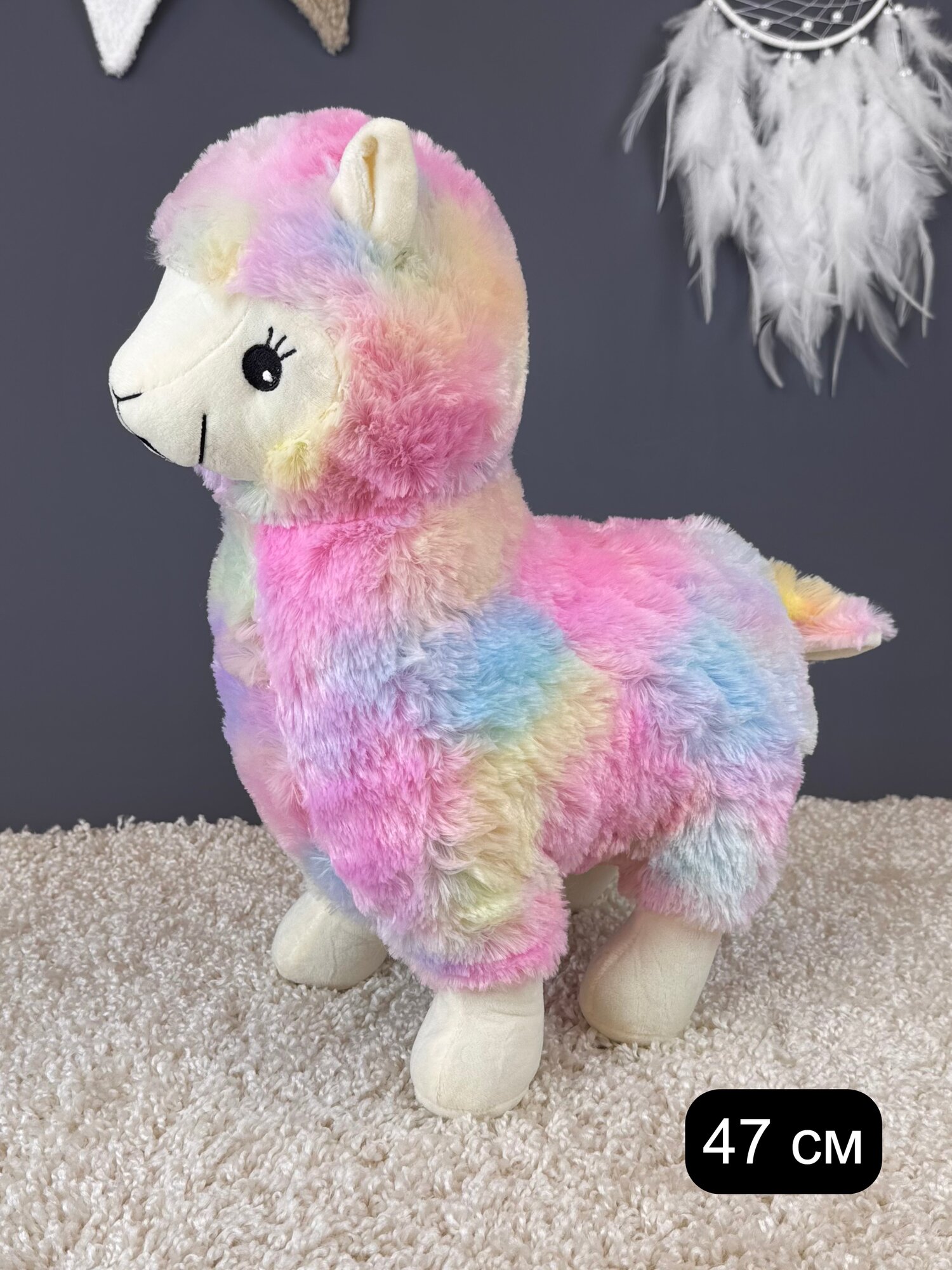 Мягкая игрушка АКИМБО КИТ "Лама", искусственный мех, 47см, для детей от 3 лет