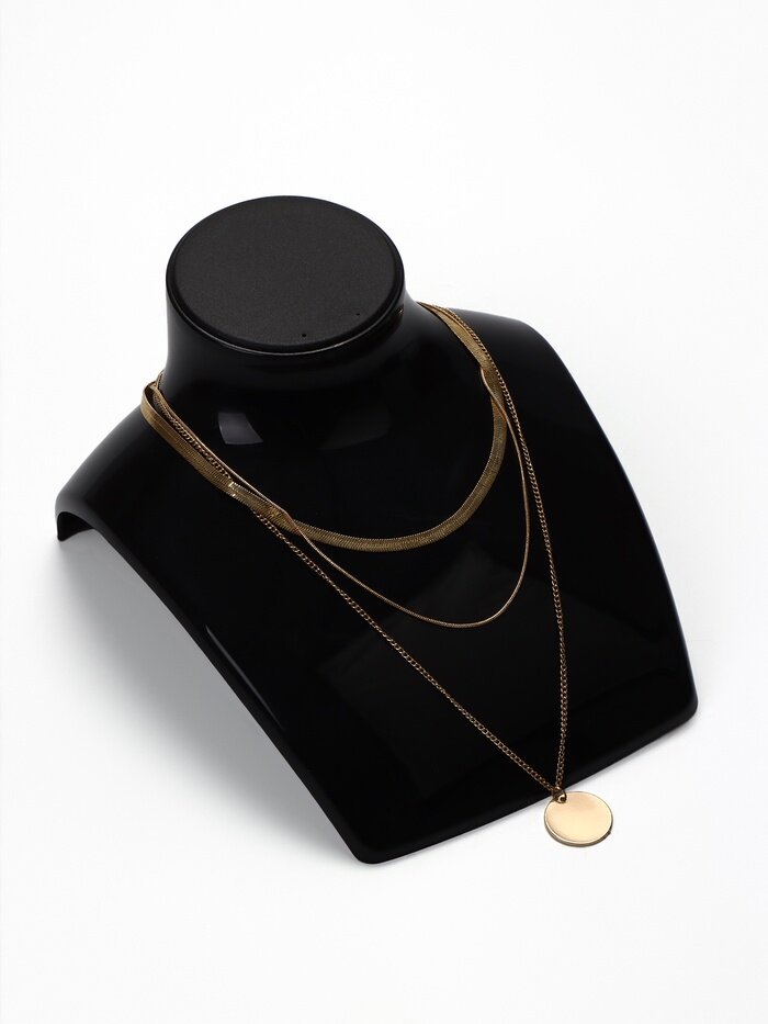 Бюст для украшений QF, 19.5×9.8×16 см, чёрный