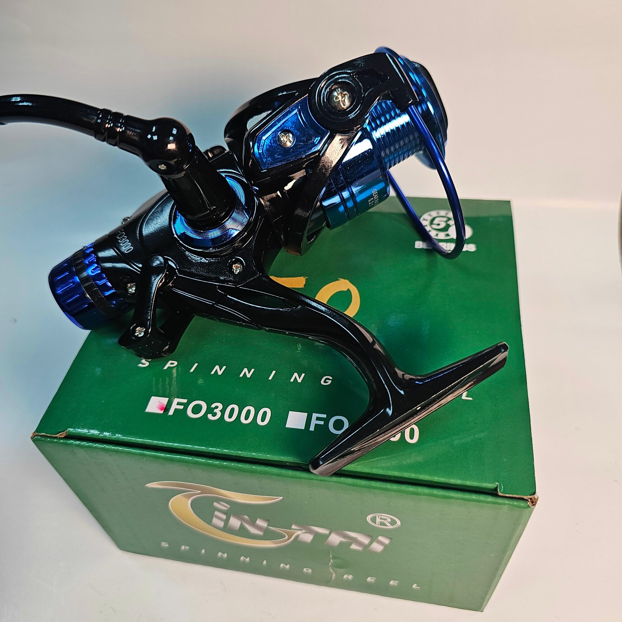 Катушка на спиннинг, безынерционная, Jin Tai FO 3000, передний + задний фрикционный тормоз, байтраннер, 5+1 подшипник