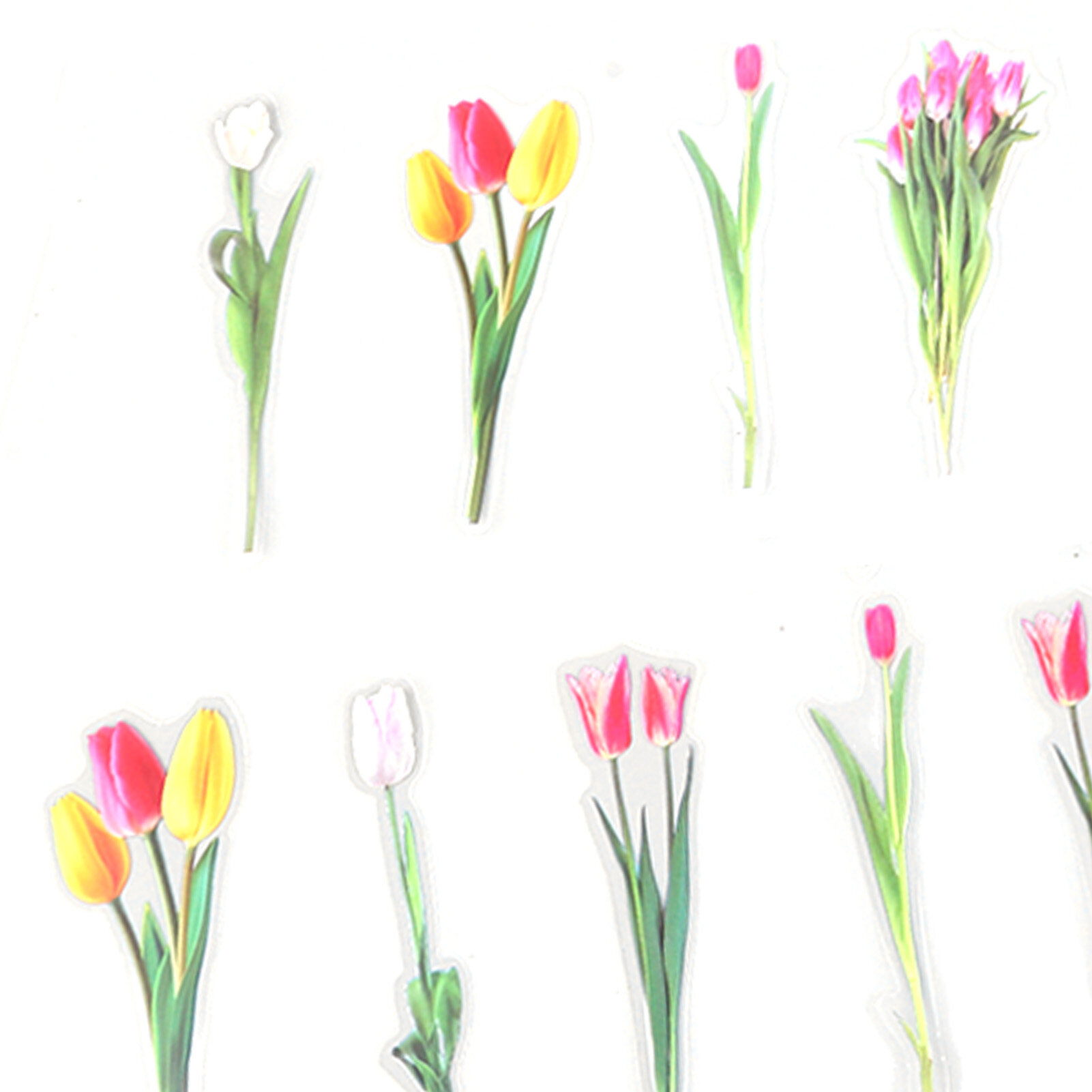 6 упак. набор цветочных наклеек DIY ручной работы ПЭТ прозрачные наклейки с цветочными листьями для скрапбукинга фотоальбом