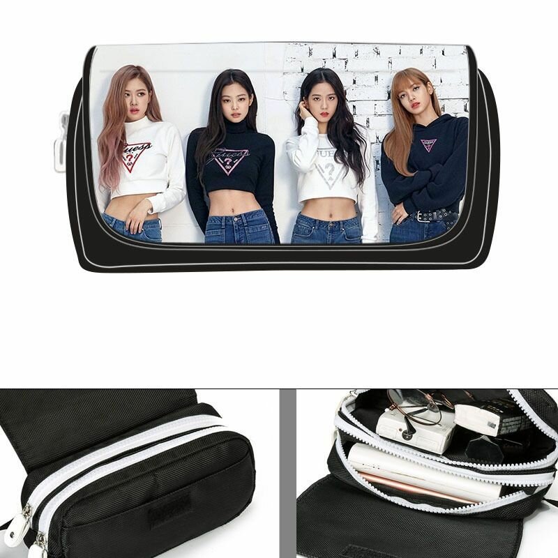 Пенал школьный канкен для девочки блэкпинк BLACKPINK черный Лева BPBD220709 01A 02 -KP