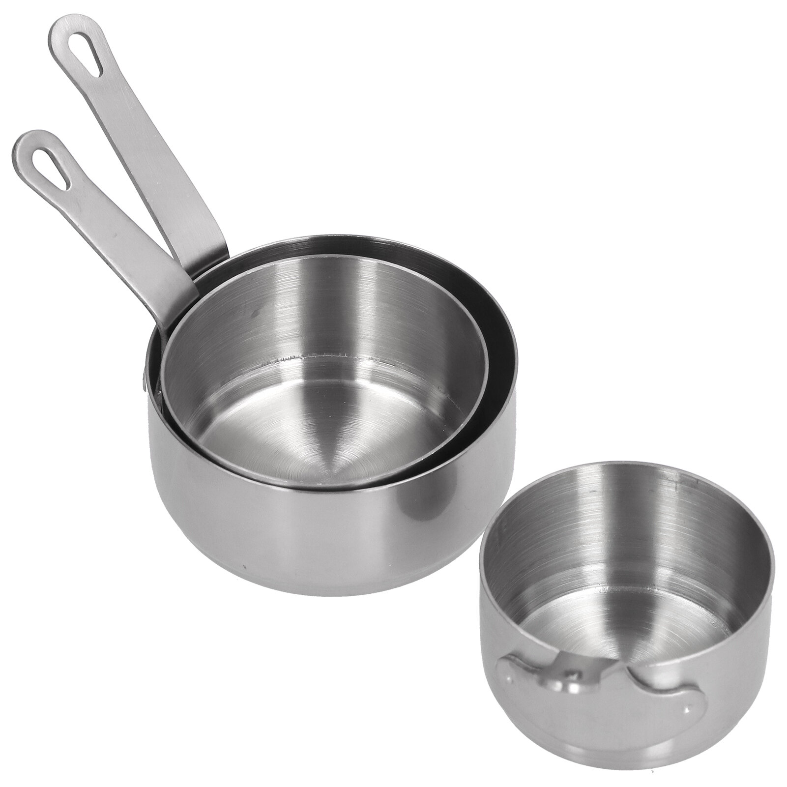 3 шт. чашки для соуса из нержавеющей стали, блюдо для соуса с ручкой для приправы, кетчупа, закуски, серебро