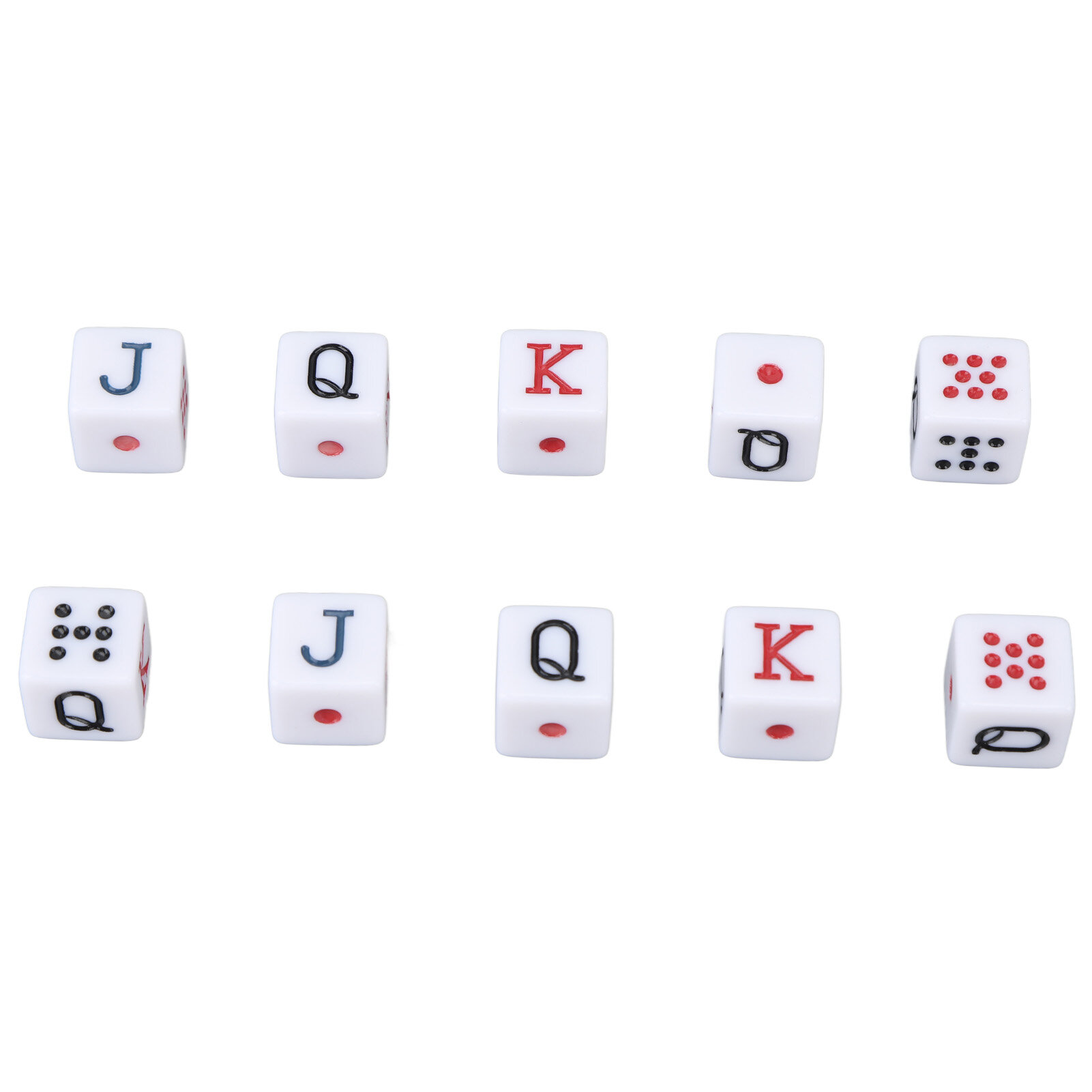 10 шт. Комбийские кубики установлены 16 -миллиметровые пластиковые 6 -боковые номера JQK кубики для настольных игр настольные игры белые