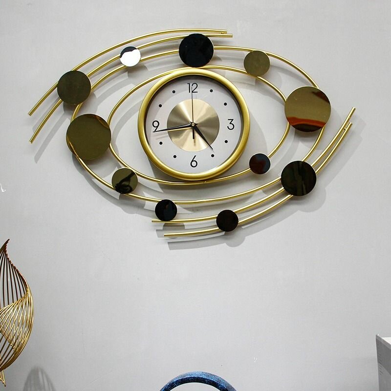 Креативные роскошные настенные часы, гостиная, диван, фоновое украшение стены, арабские цифры