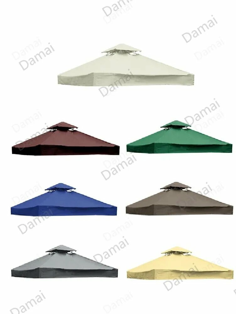 Тент для беседки, наружный, двойной верх, цвет лазурь, 3х3 м