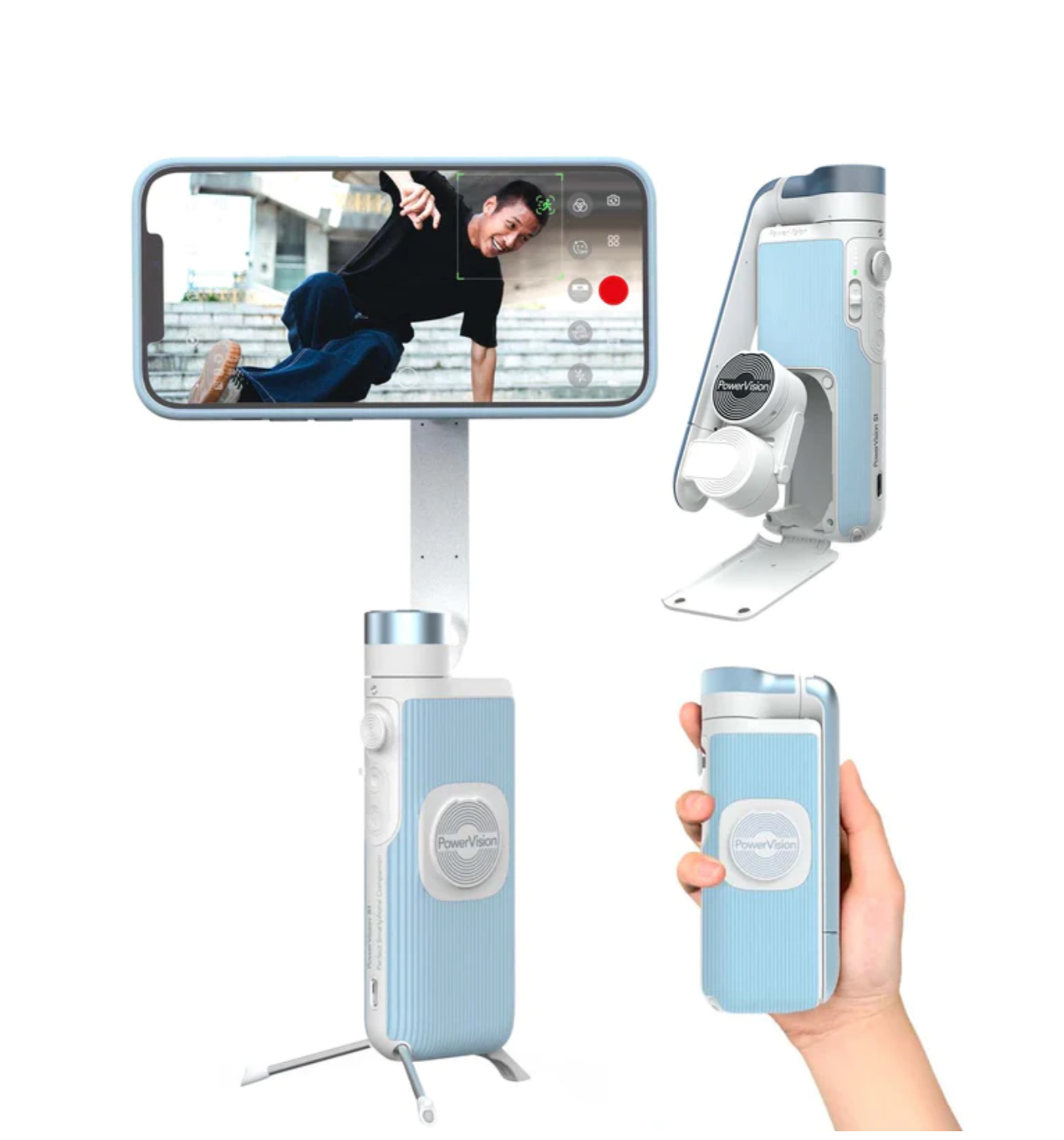 Компактный стабилизатор для смартфона PowerVision S1 Explorer, голубой