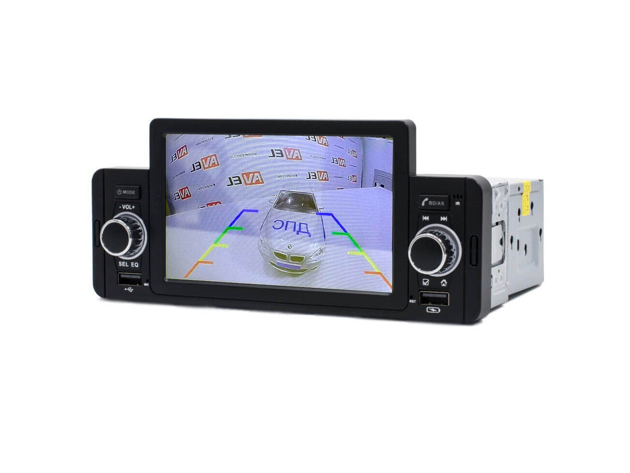Магнитола для автомобиля AVEL AVS080W, 1DIN, Bluetooth, GPS, поддержка камеры заднего вида (не идет в комплекте), черная