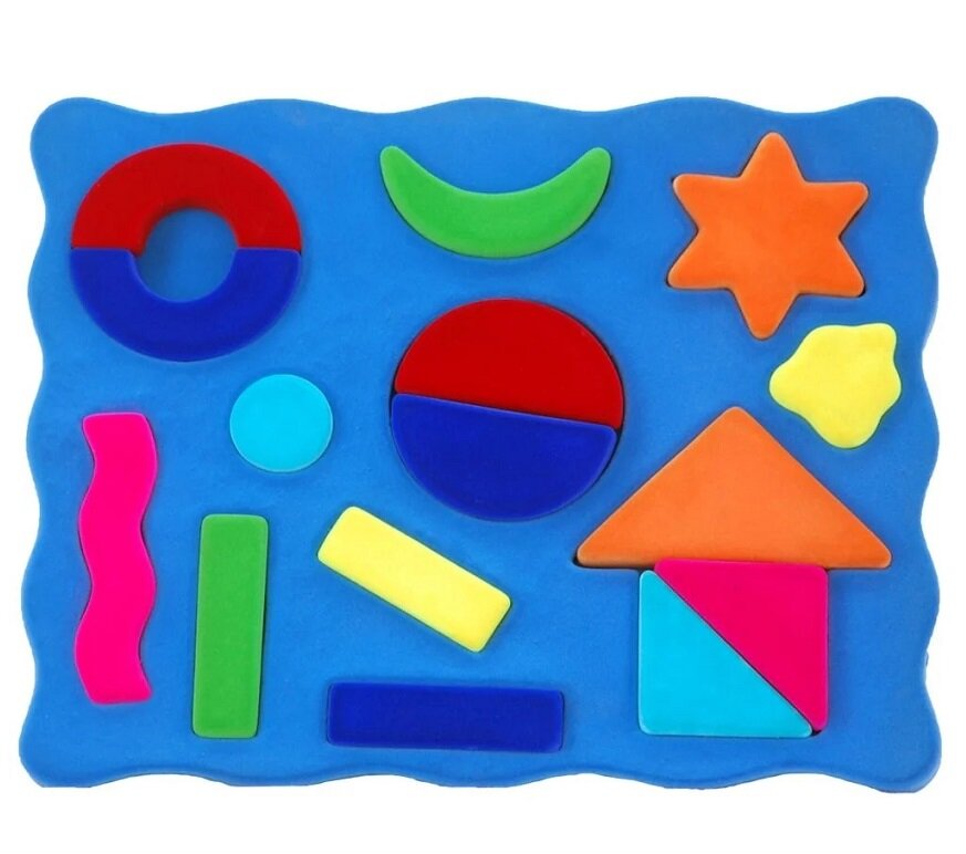 Rubbabu. Сортер "Геометрические фигуры" из каучука, развивающий, тактильный, для детей от 2 лет