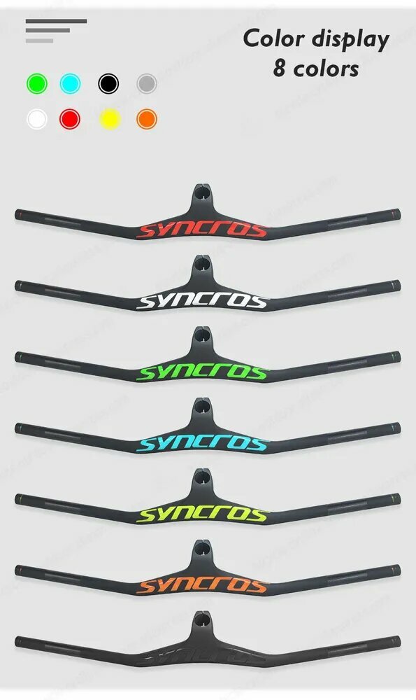 SYNCROS Полностью карбоновый, матовый T800, интегрированный вынос руля MTB -17 градусов, 80 мм, Содержит крепление для компьютера