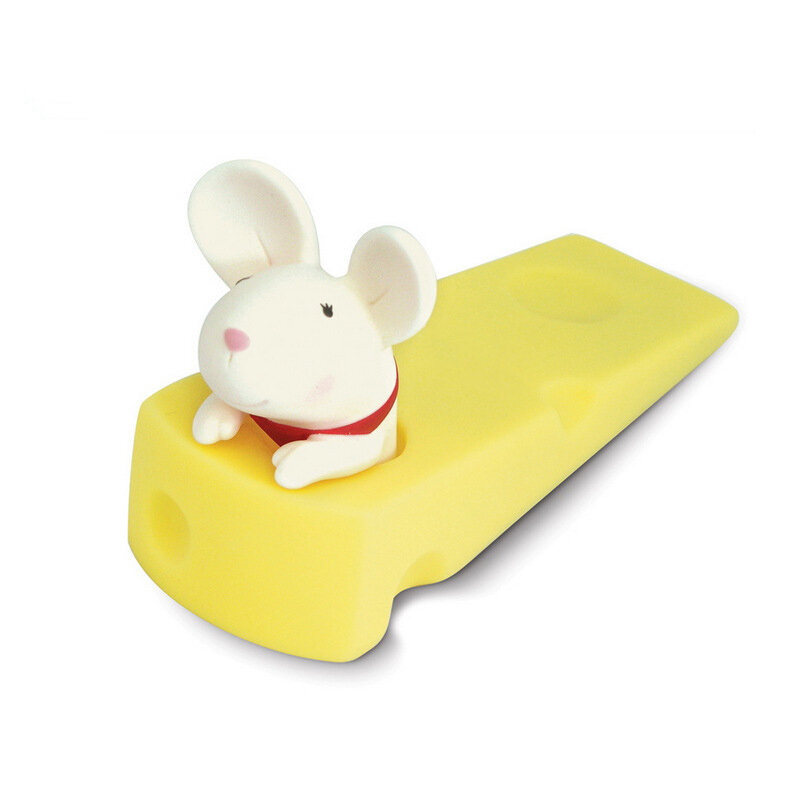 Дверной клин в форме мыши без перфорации, белый