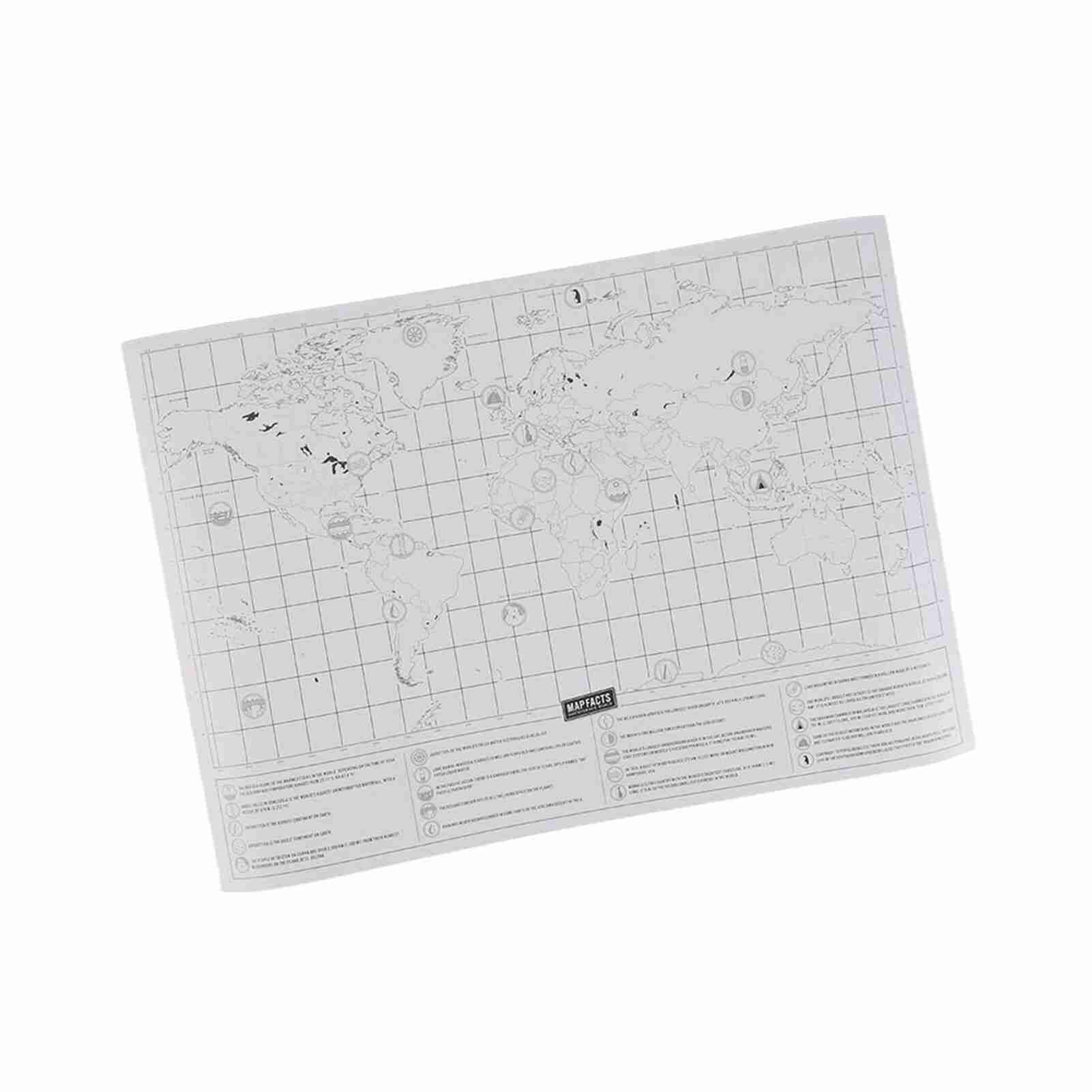 Scratch World Map Стильная мелко напечатанная настенная скретч-карта-постер для любителей путешествий