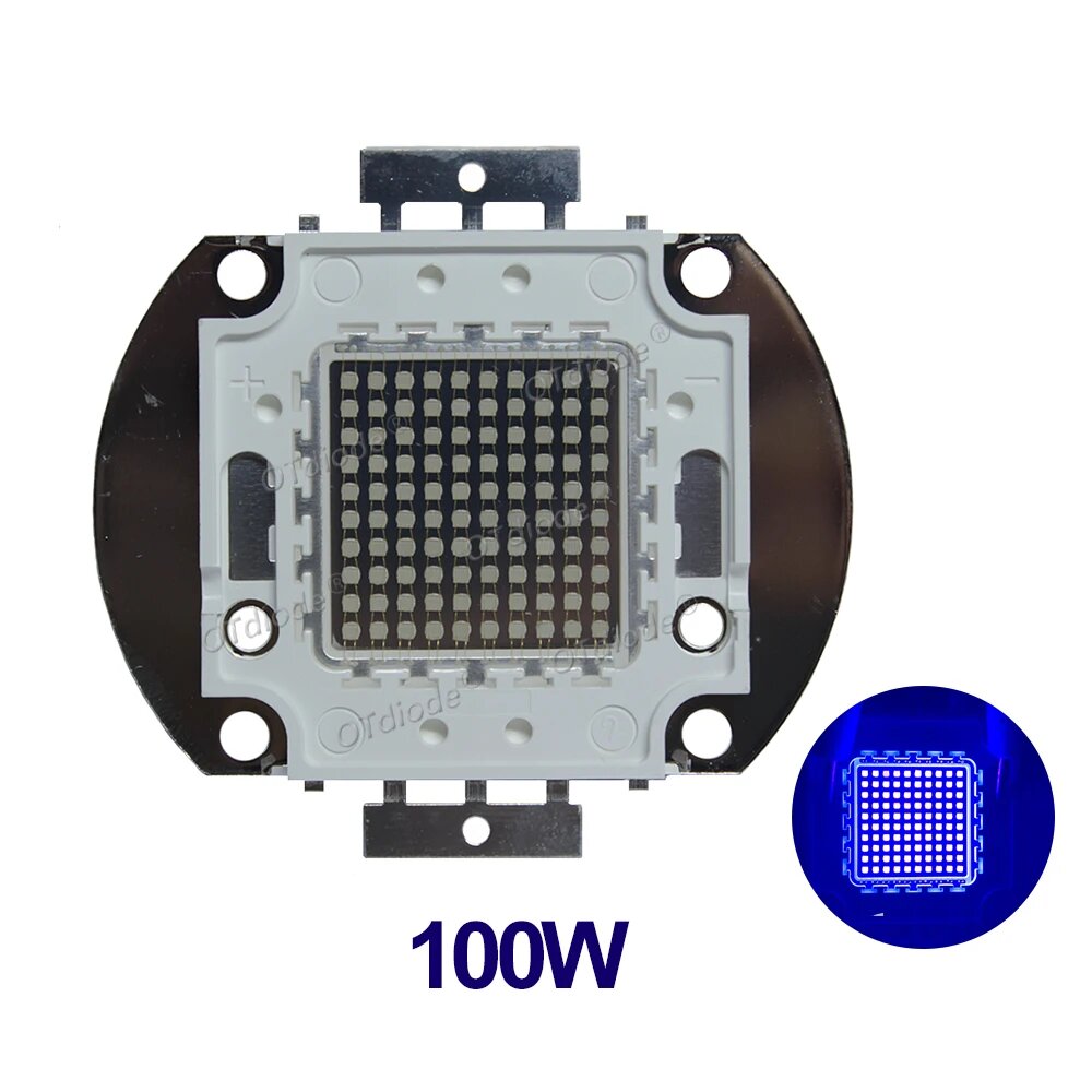 УФ-светодиод 3 Вт 5 Вт 10 Вт 20 Вт 30 Вт 50 Вт 100 Вт УФ-фиолетовый светодиод 365 нм 385 нм 395 нм 400 нм 405 нм 410 нм Ультрафиолетовые лампы Чип из бисера