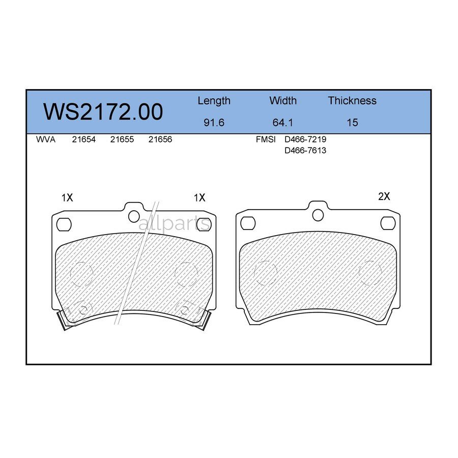 JEENICE WS217200 Колодки тормозные дисковые | перед |