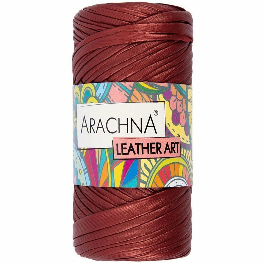 Пряжа Arachna LEATHER ART 07 т. красный (1 моток)