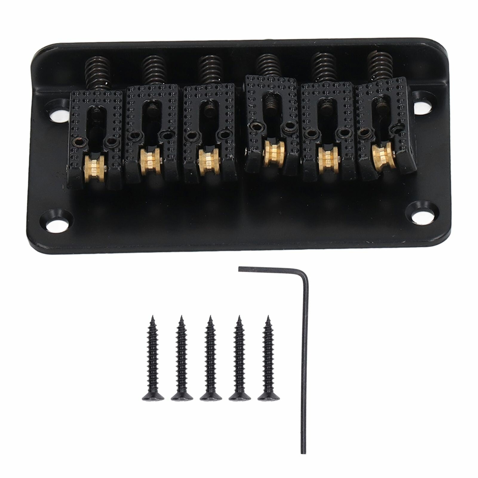 Бридж для 6-струнной электрогитары, черный, медь из цинкового сплава 78 мм, седло-бридж Hardtail для замены, детали 6-струнной гитары