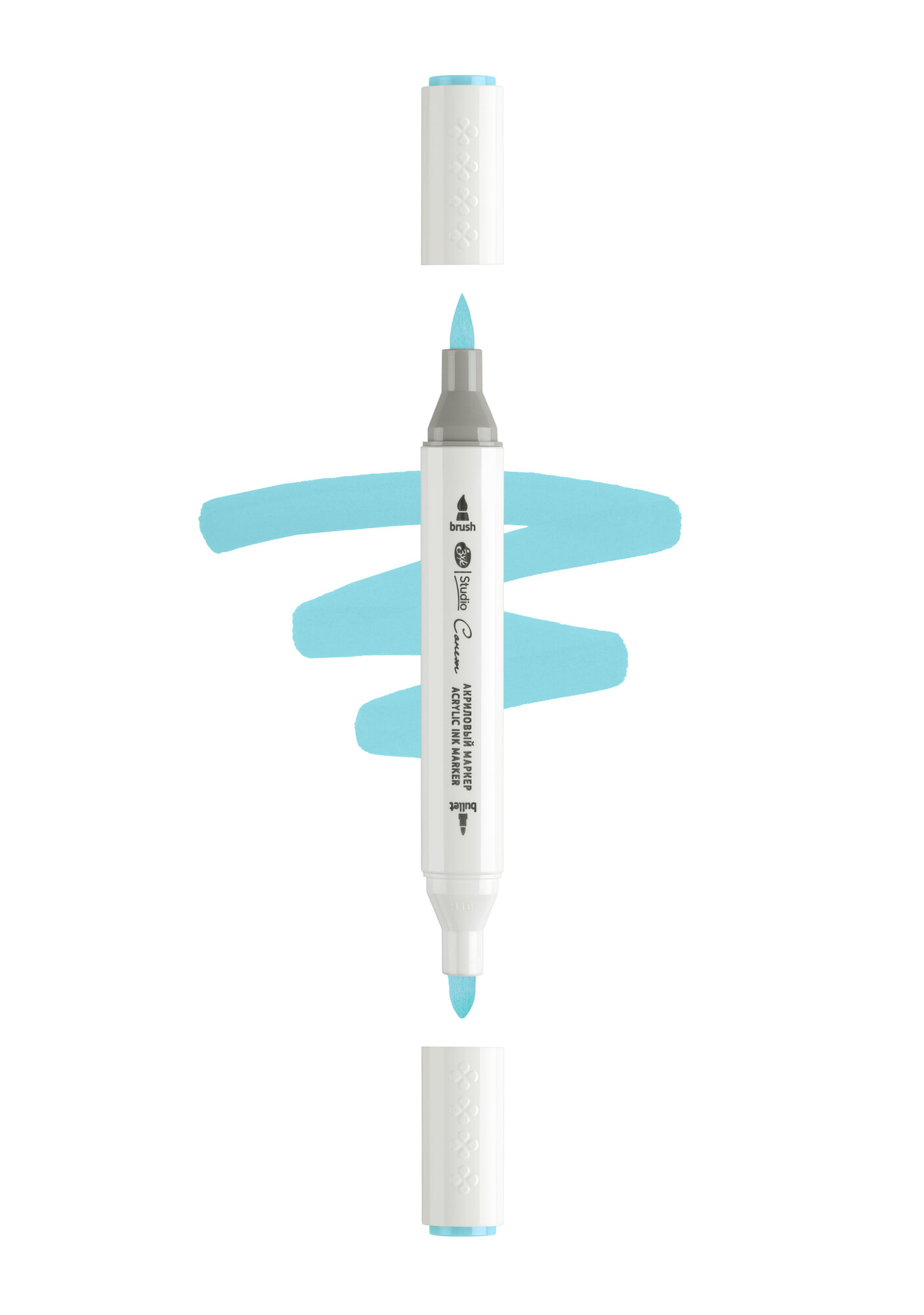 Маркер акриловый сонет на водной основе два пера №B315 небесно-голубой кисть/пуля