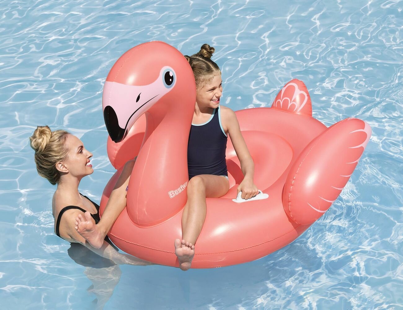 Надувной матрас-плот Bestway Фламинго, 138х107 см, от 3 лет, 41525