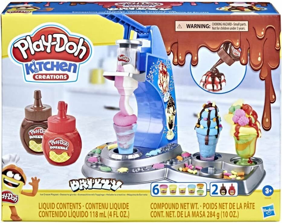 Набор для лепки Play-Doh Dizzy Ice Cream, детский, тематика мороженного, 6 цветов