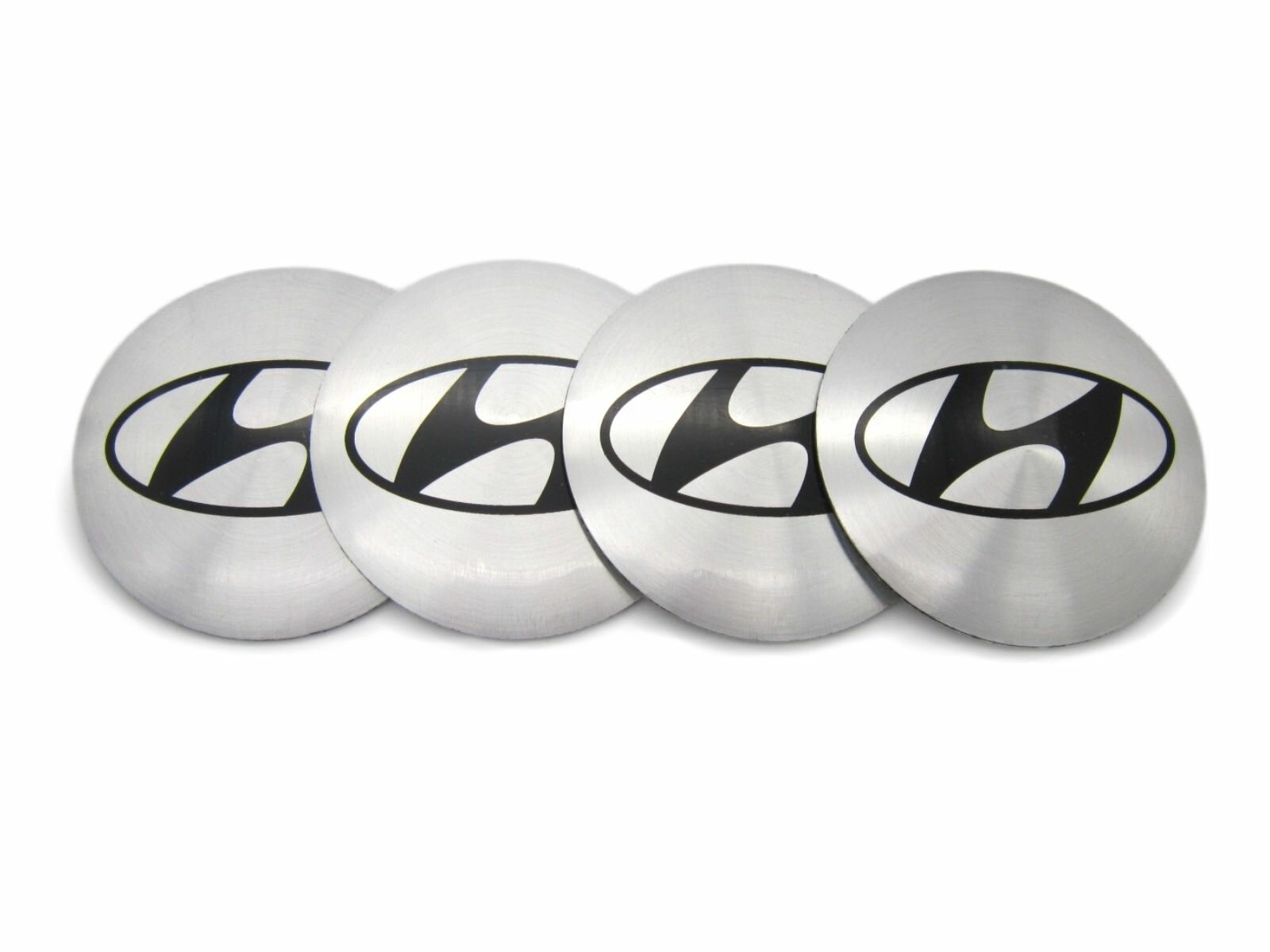 Наклейки на диски Hyundai chrome black logo 54 мм